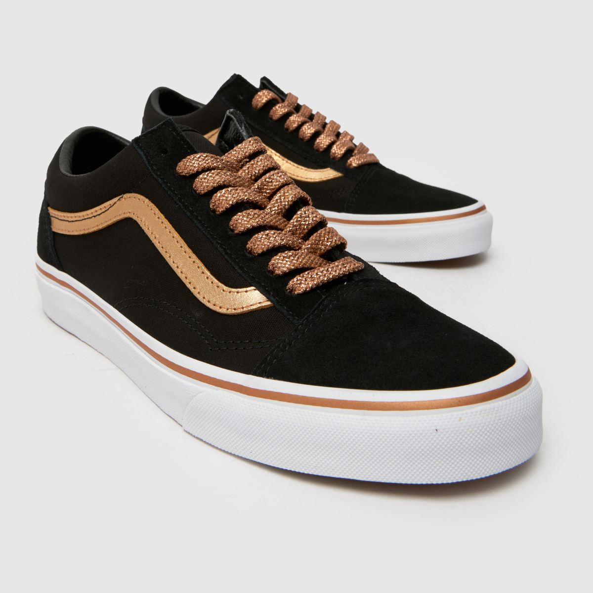 Womens Black & Gold Vans Old Skool Trainers | schuh