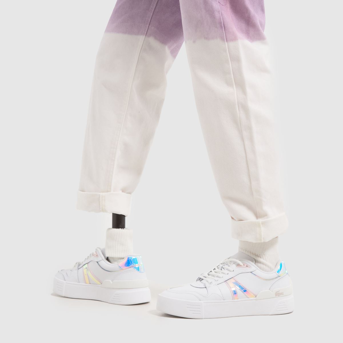 Womens White & Pink Lacoste L002 Evo Trainers | schuh