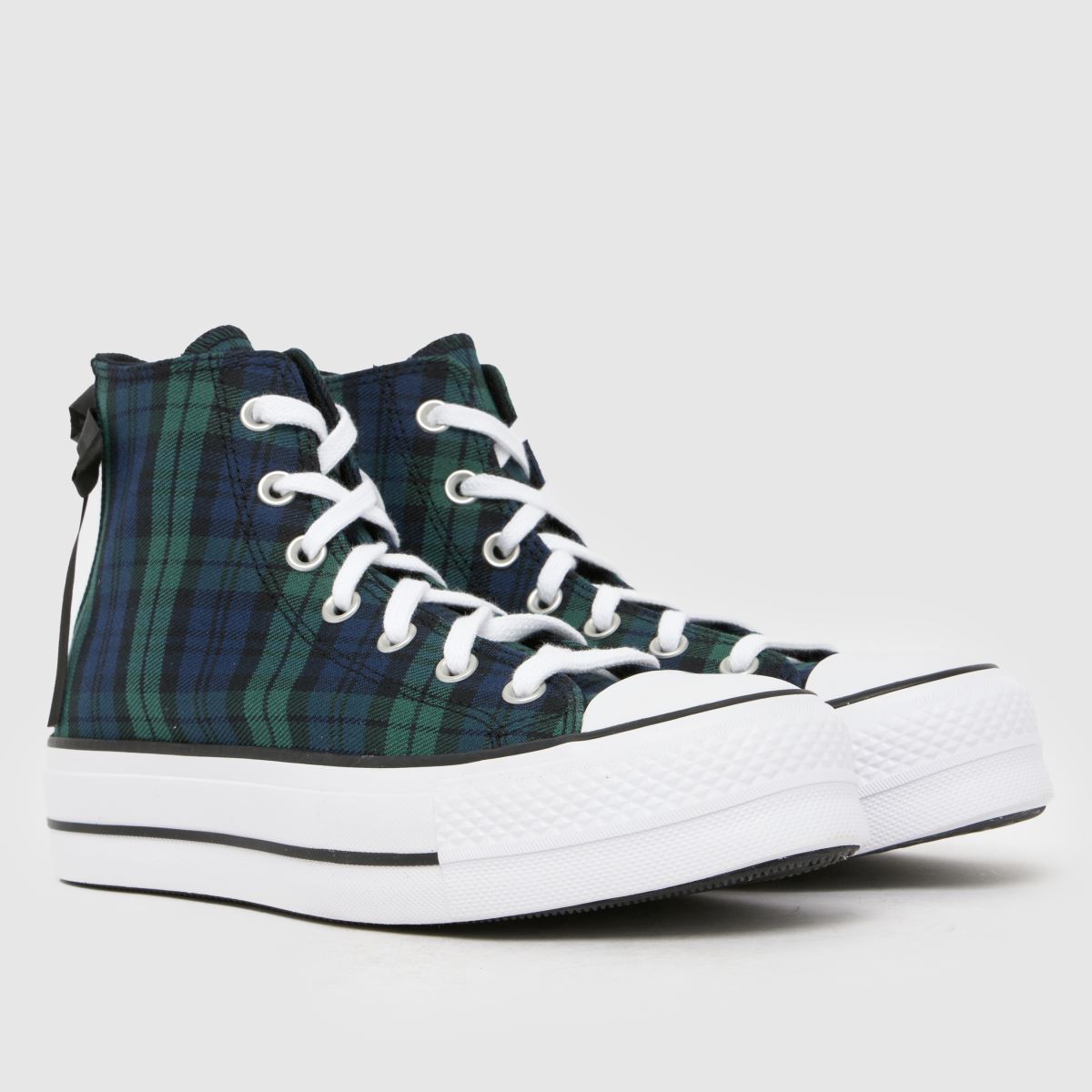 Womens Navy Multi Converse All Star Lift Plaid Trainers | schuh