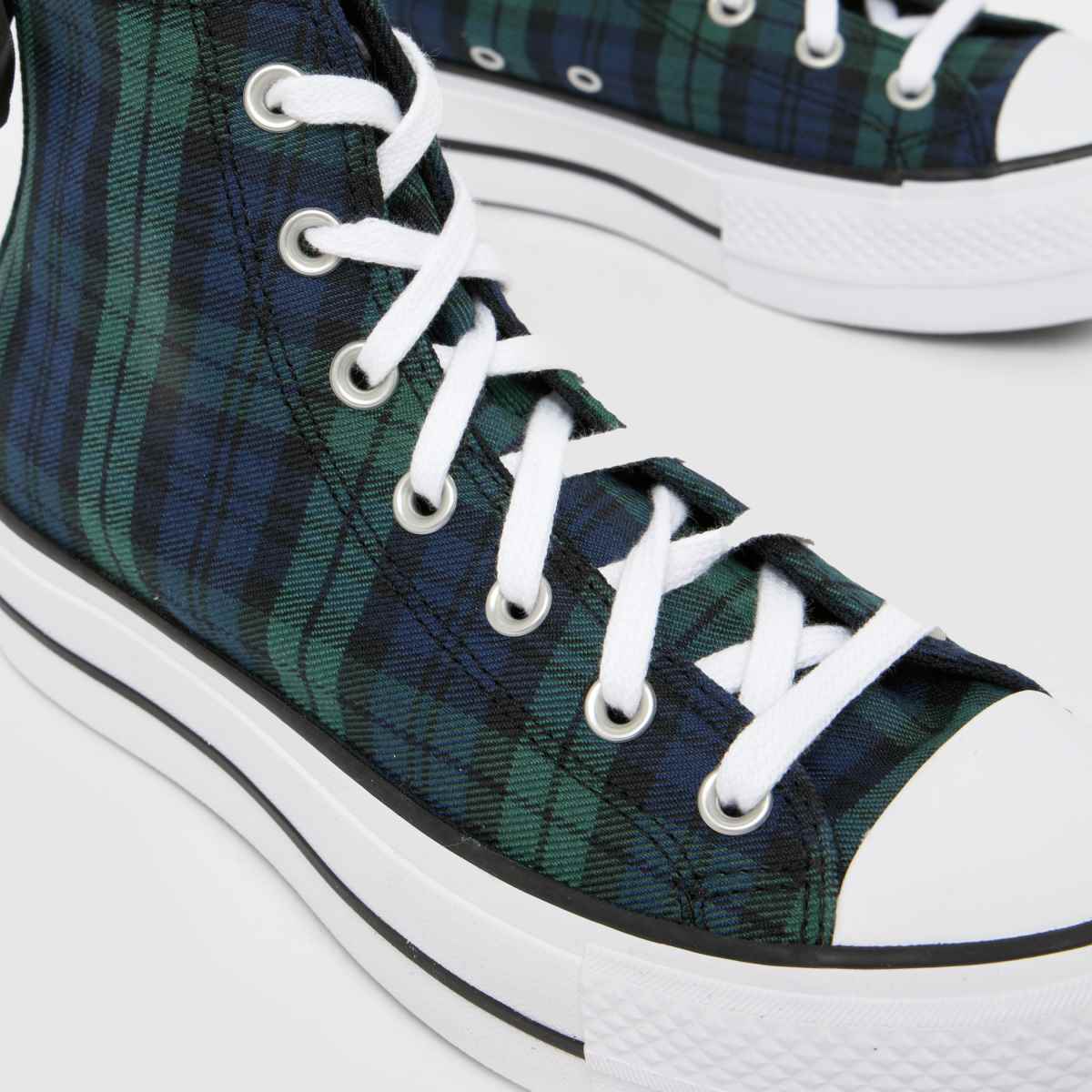 Womens Navy Multi Converse All Star Lift Plaid Trainers | schuh