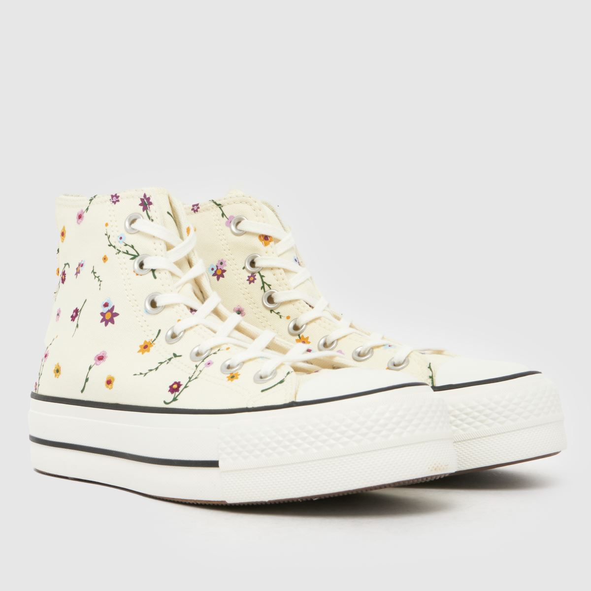 Womens Off-White Multi Converse All Star Lift Hi Trainers | schuh