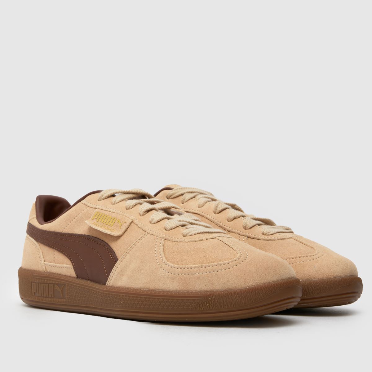 Womens Beige & Brown PUMA Palermo Trainers | schuh