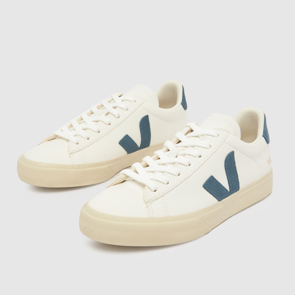 Womens White & Blue VEJA Campo Trainers | schuh