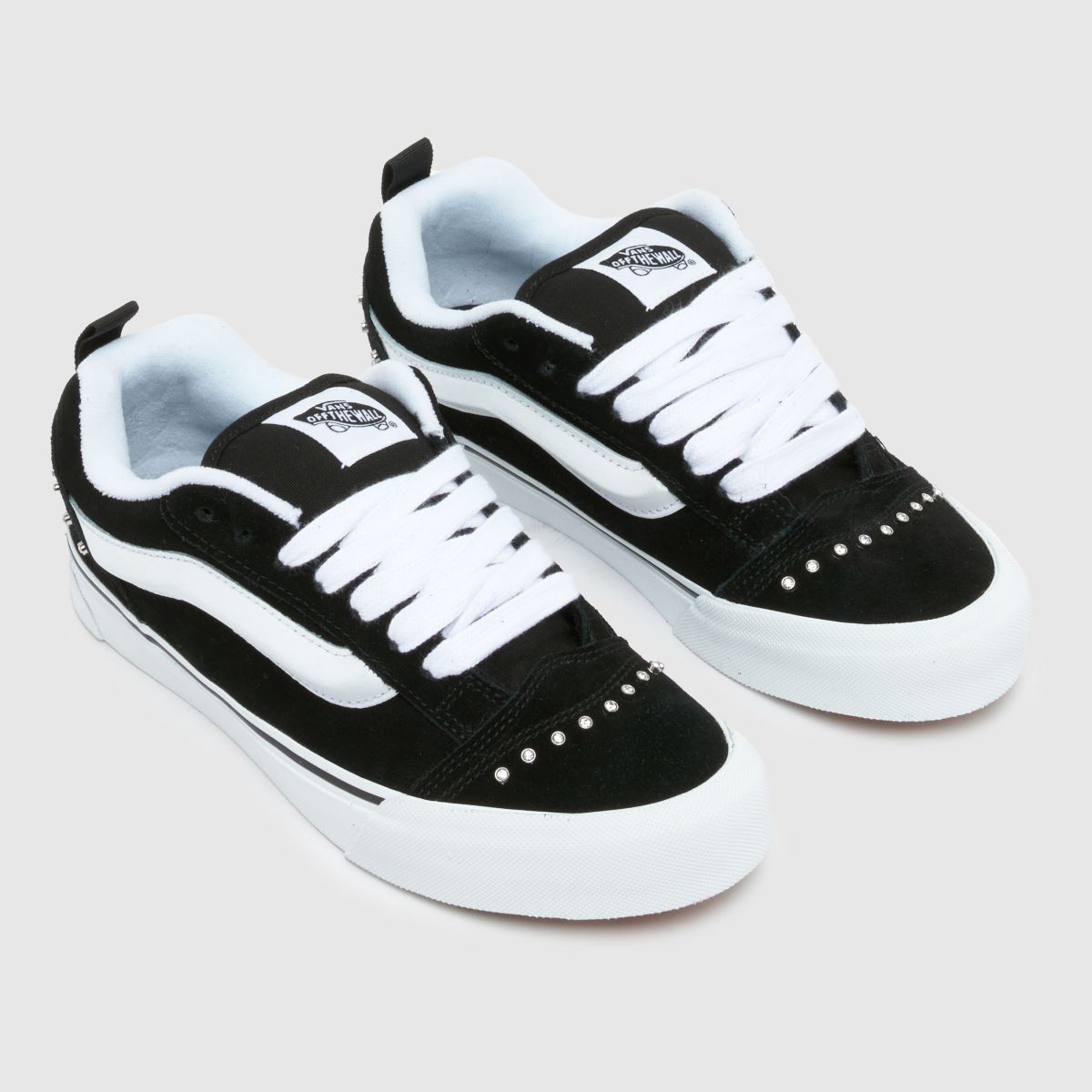 Womens Black & White Vans Knu Skool Rhinestone Trainers | schuh