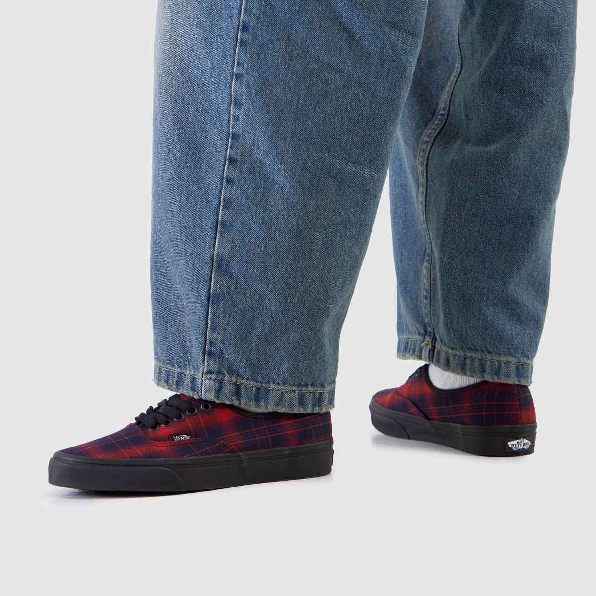 Womens Red Multi Vans Authentic Trainers | schuh
