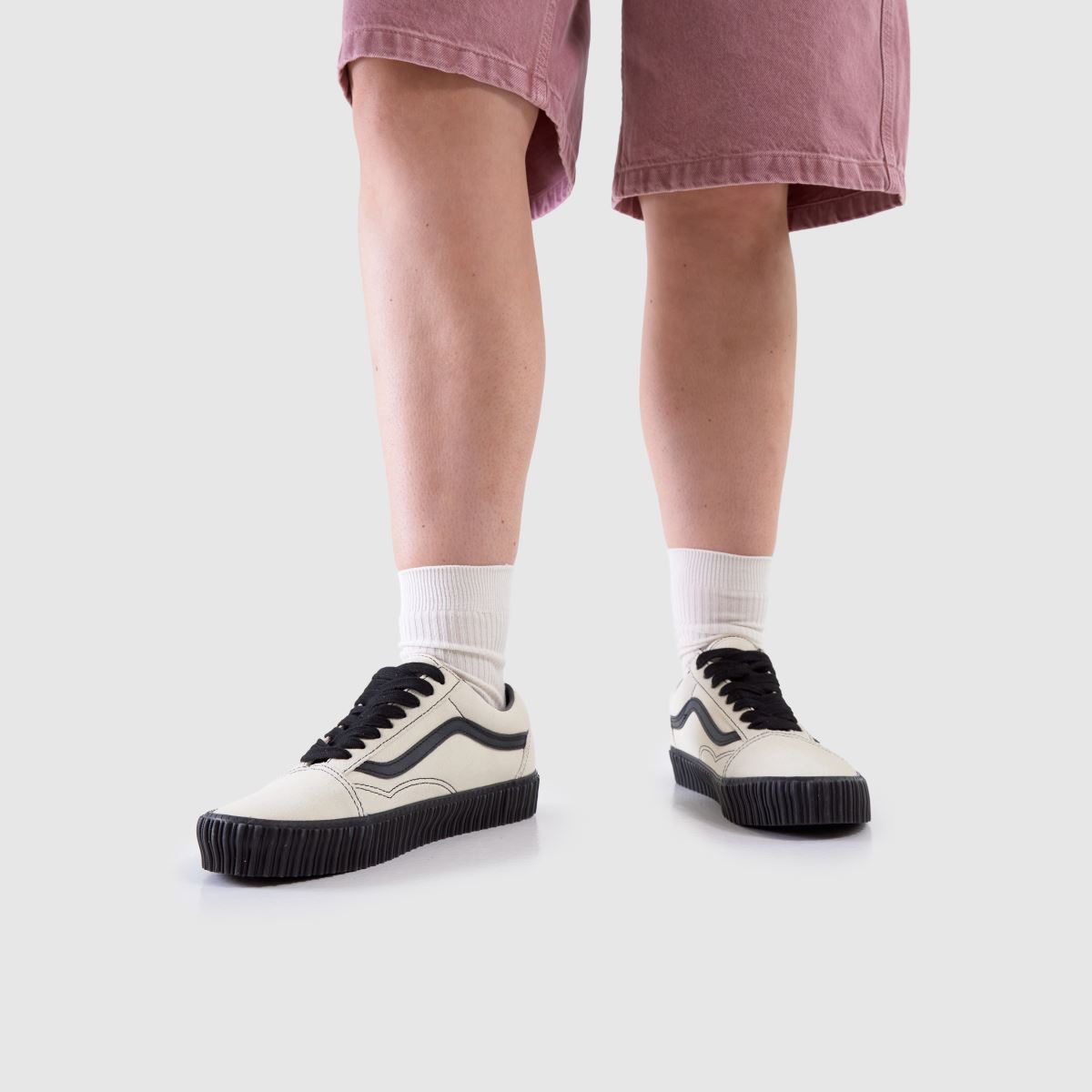 Womens Off-White Multi Vans Old Skool Creeper Trainers | schuh