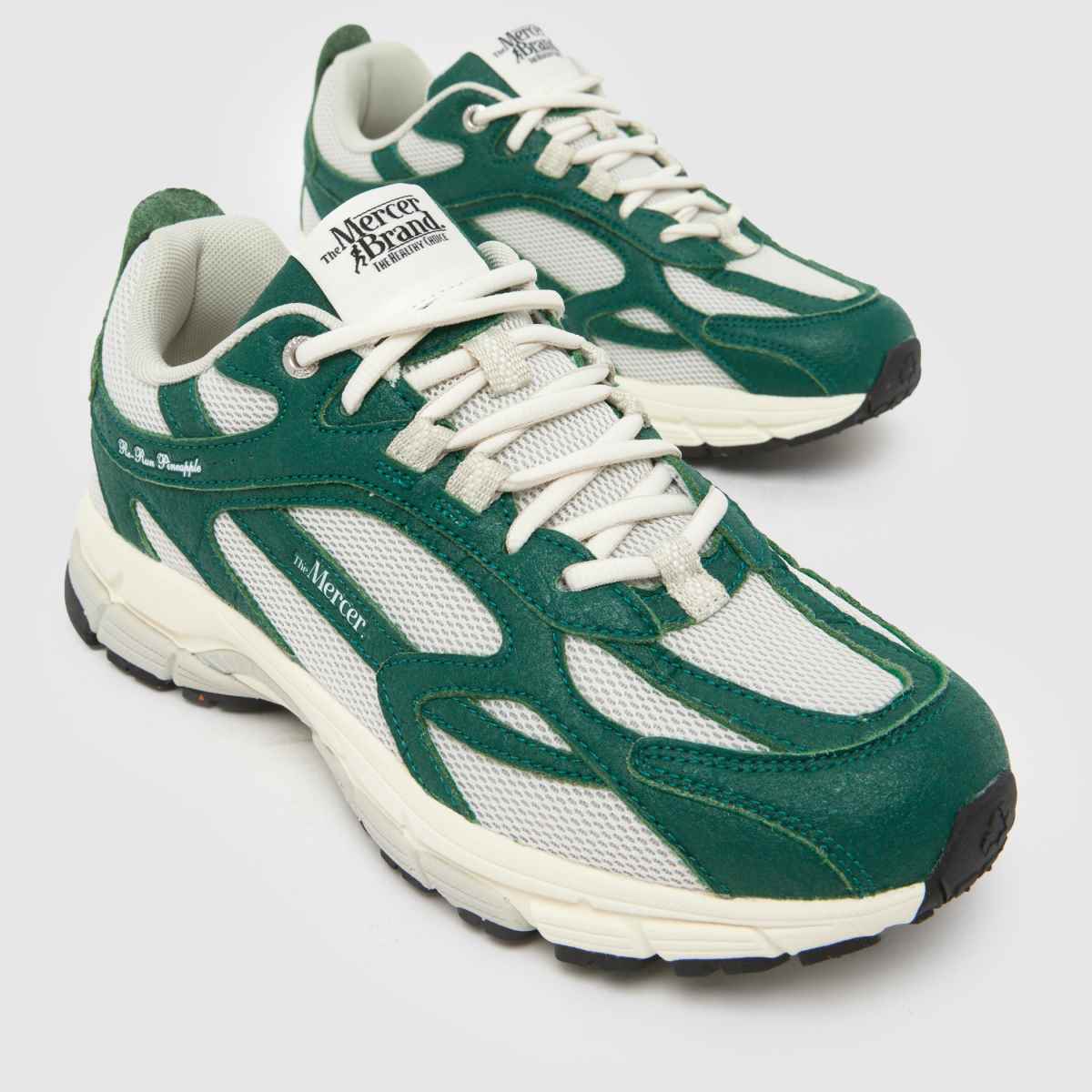 Womens White & Green Mercer Re-Run Pineapple Trainers | schuh