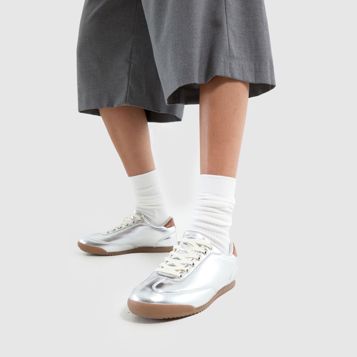 Womens Silver schuh Miko Slim Sole Trainers | schuh