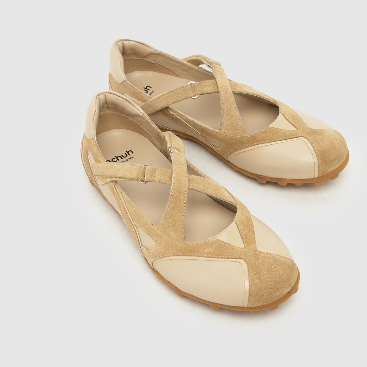 Womens Natural schuh Monday Leather Sneakerina Trainers | schuh