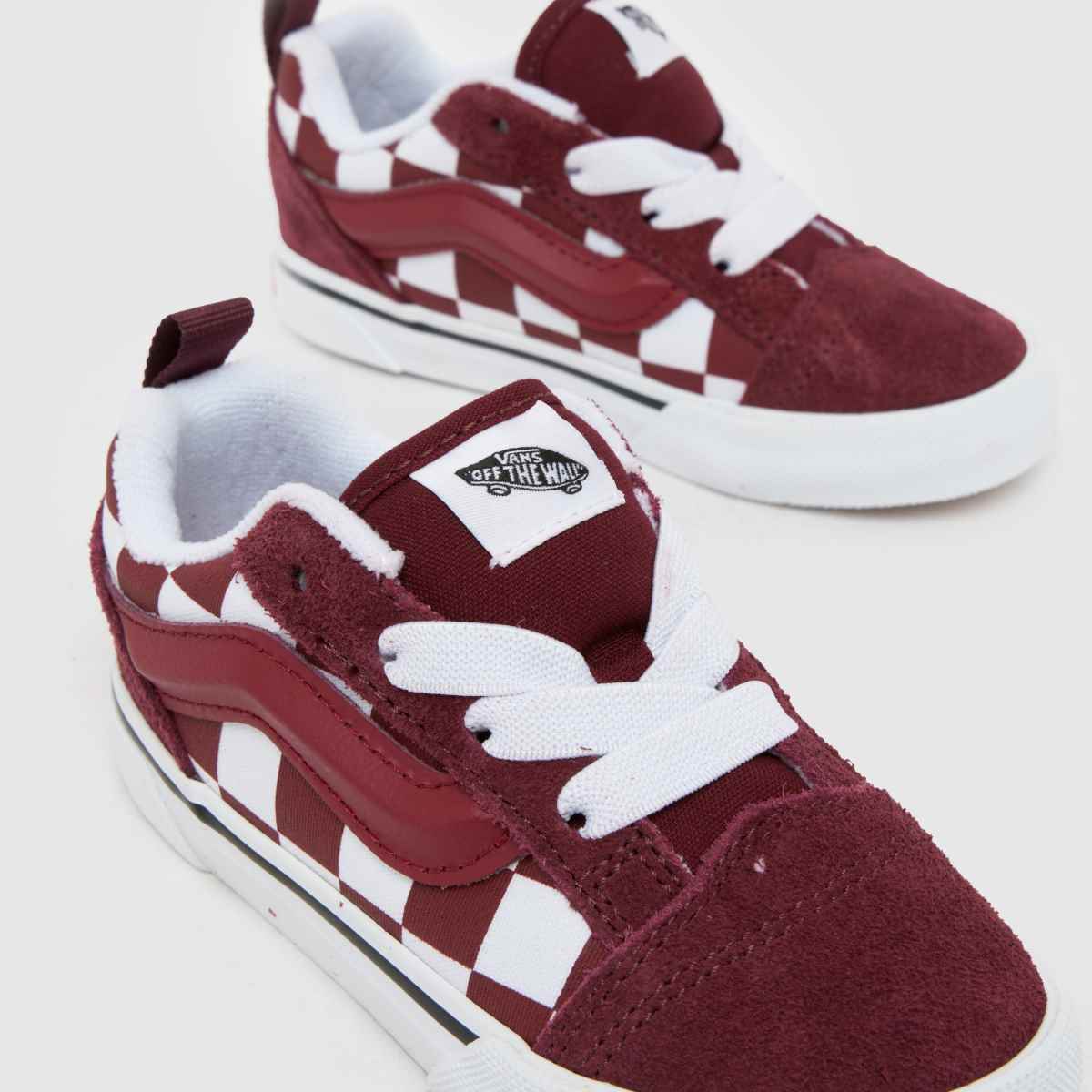 Kids Toddler White & Burgundy Vans Knu Skool Trainers | schuh