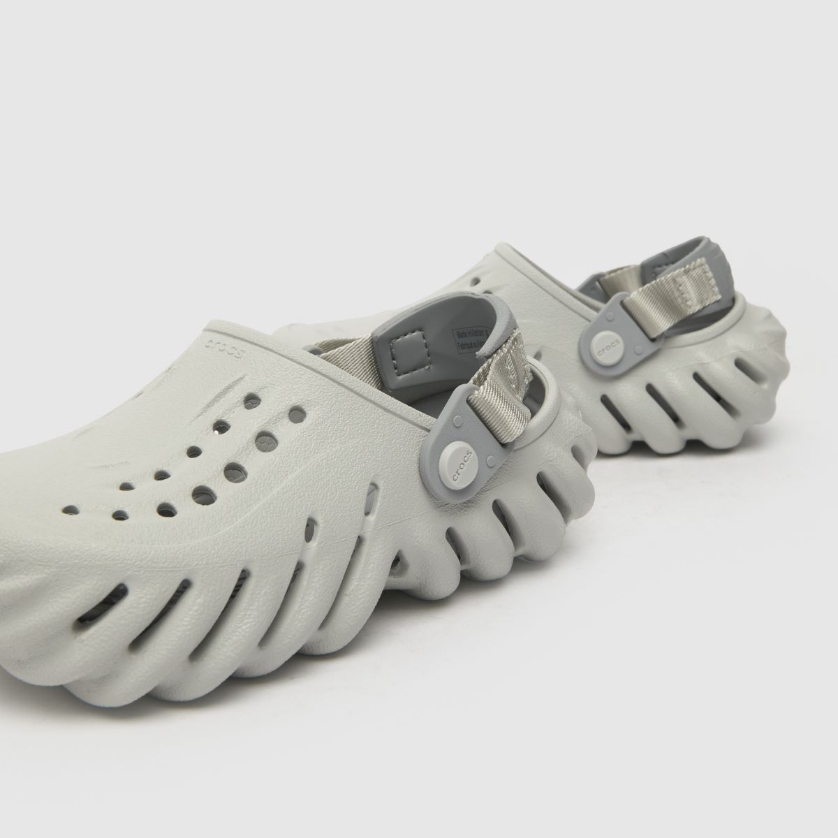 Kids Junior Light Grey Crocs Echo Clog Sandals | schuh