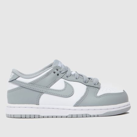 Kids Junior White & grey Nike Dunk Low Trainers | schuh