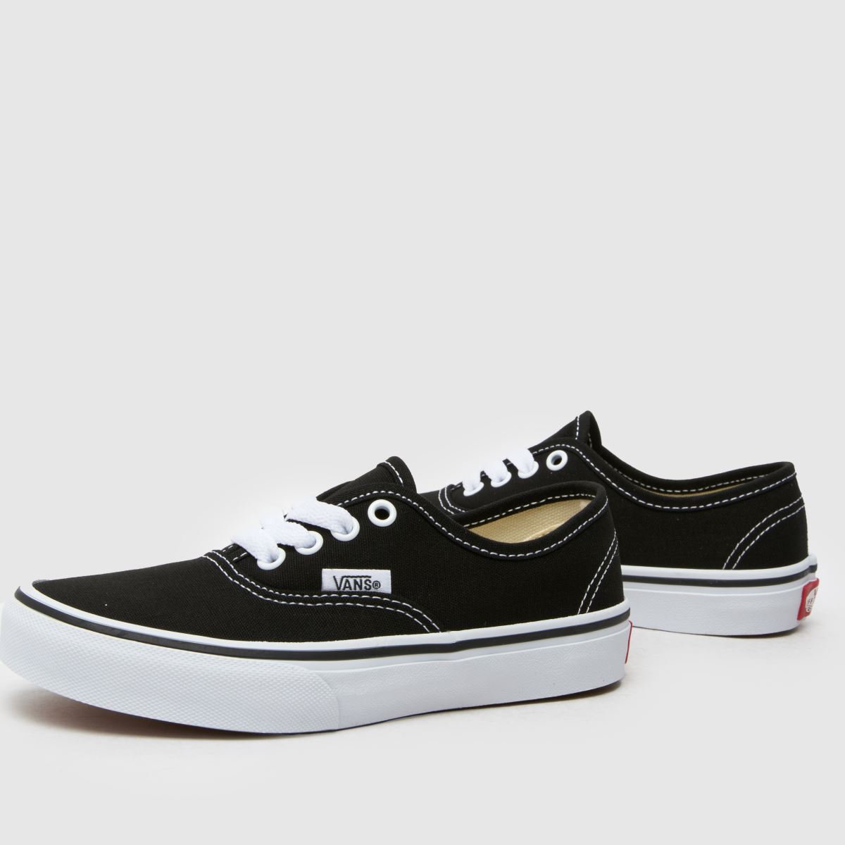 Kids Junior Black & White Vans Authentic Trainers | schuh