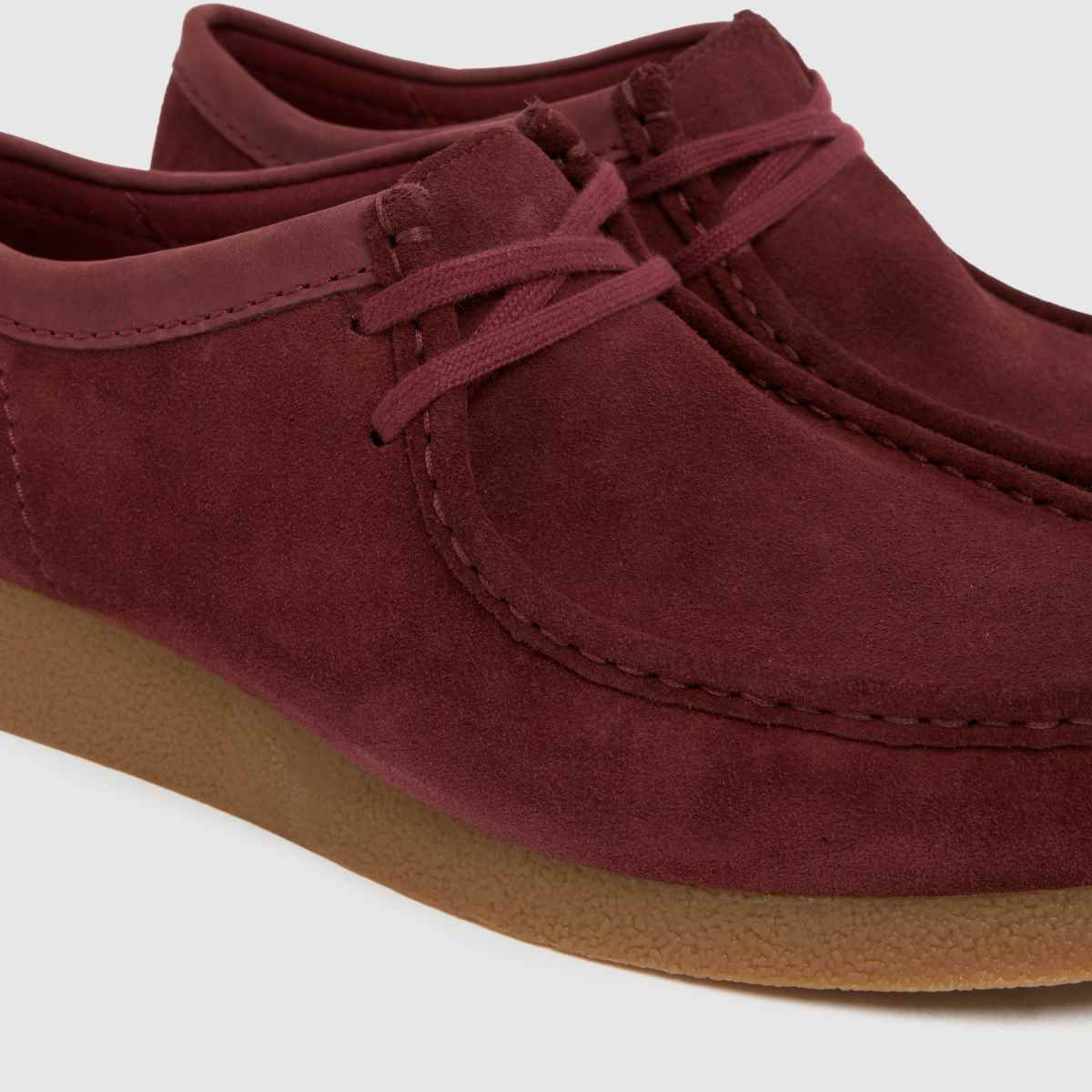 Mens Burgundy Clarks Wallabee Evo Shoes | schuh