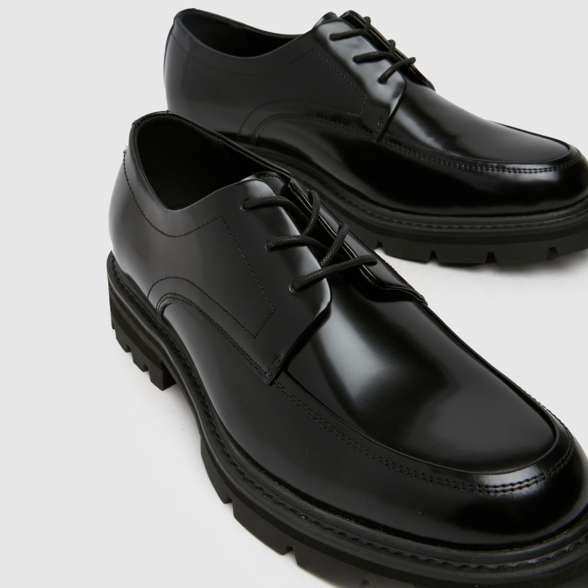 Mens Black schuh Pascal Leather Lace Up Shoes | schuh