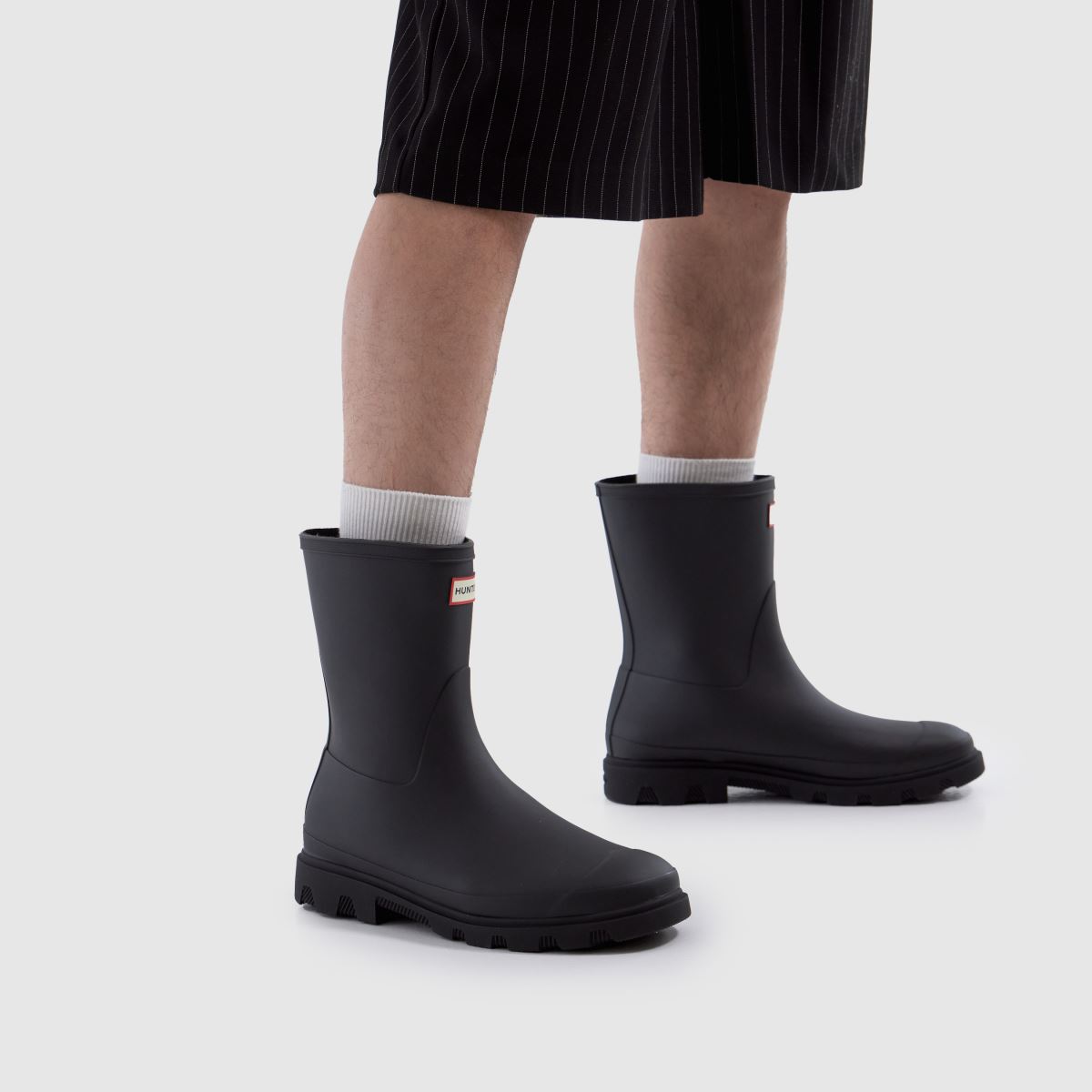 Mens Black HUNTER BOOTS Downpour Short Boots | schuh