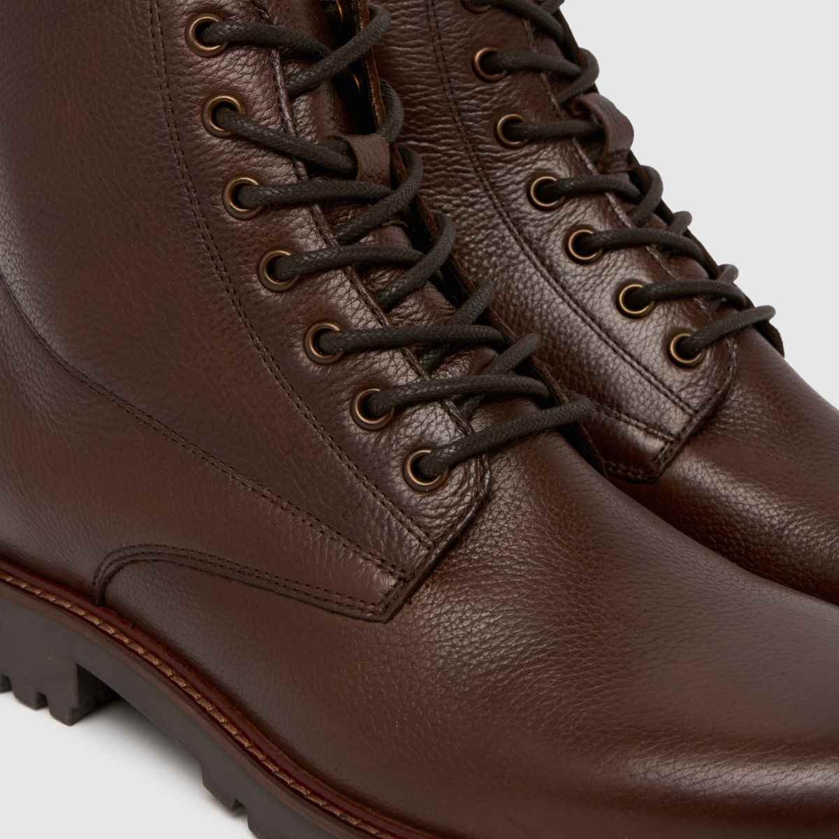 Mens Brown schuh Griffin Leather Lace Up Boots | schuh