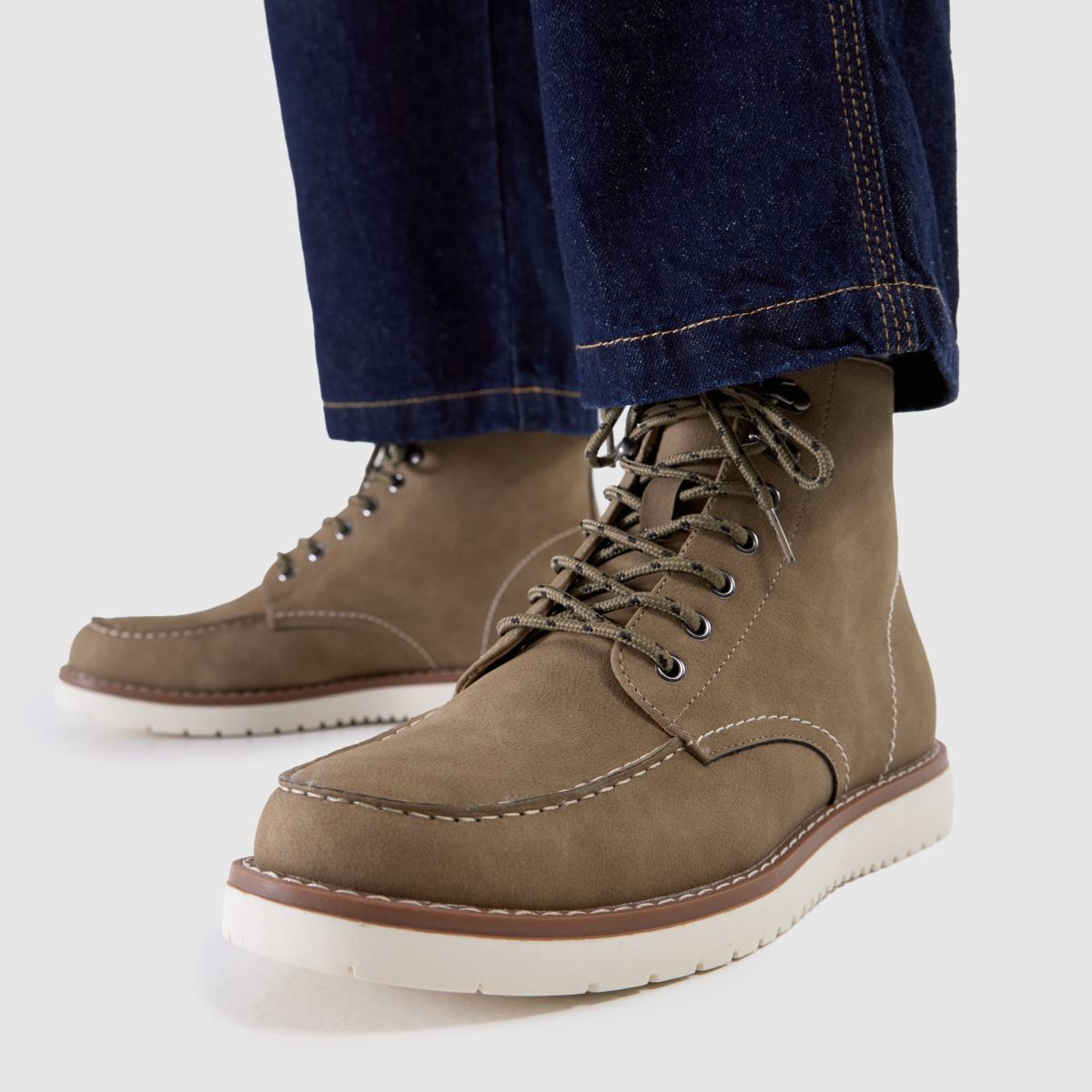 Mens Light Green schuh Dayne White Sole Moc Boots | schuh