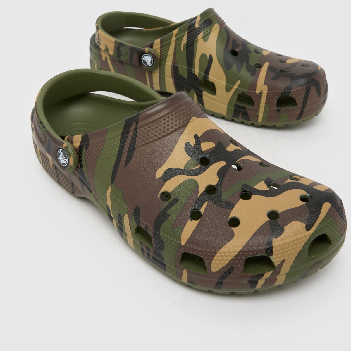 Mens Green Multi Crocs Classic Camo Clog Sandals | schuh