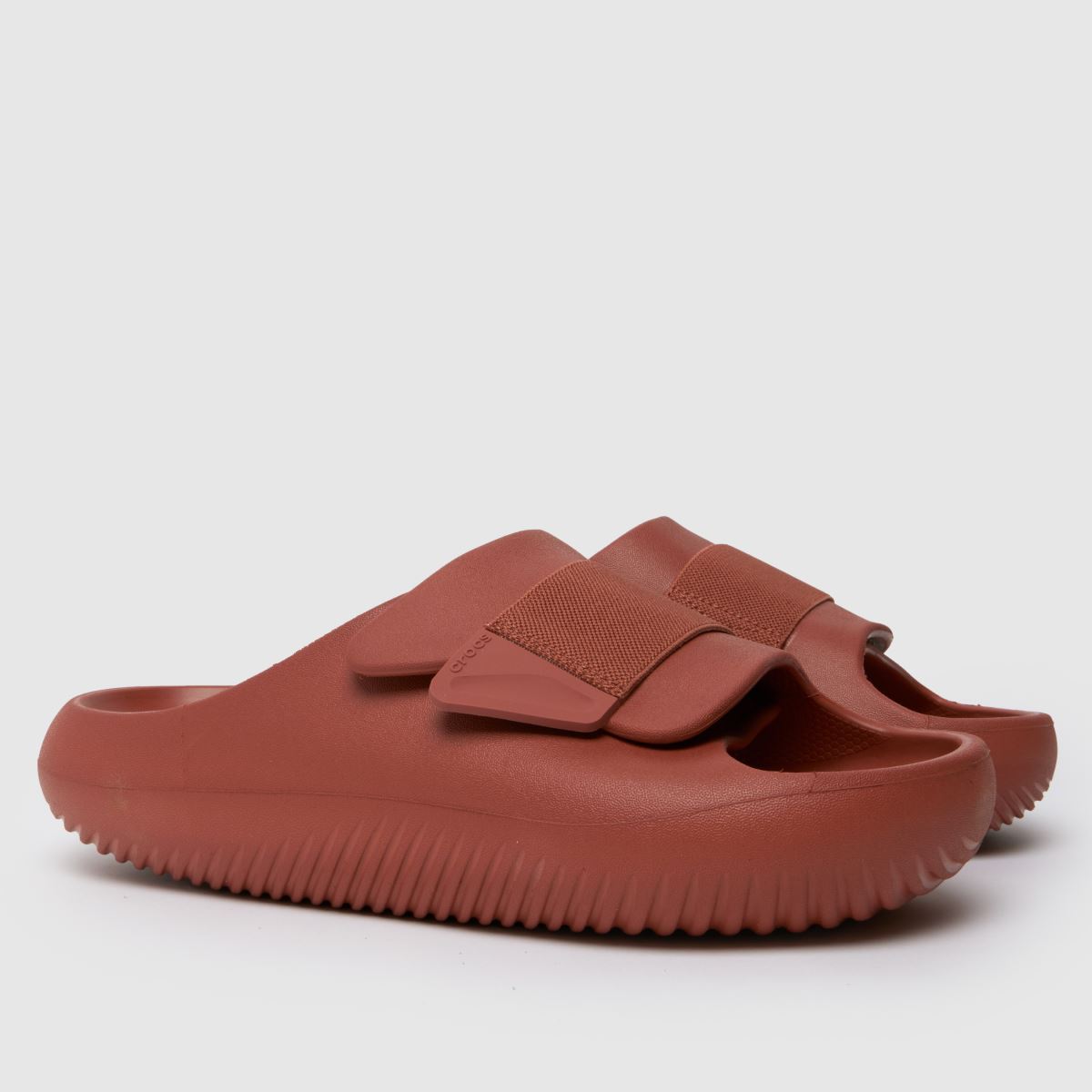 Mens Orange Crocs Mellow Luxe Recovery Slide Sandals | schuh