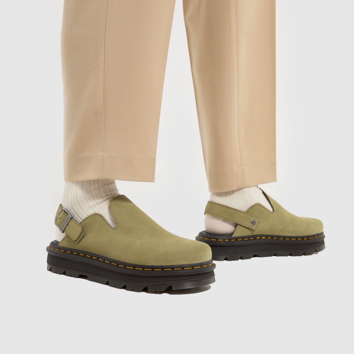 Mens Khaki Dr Martens Zebzag Mule Sandals | schuh
