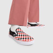 Vans Classic Slip On Trainers In Black Red