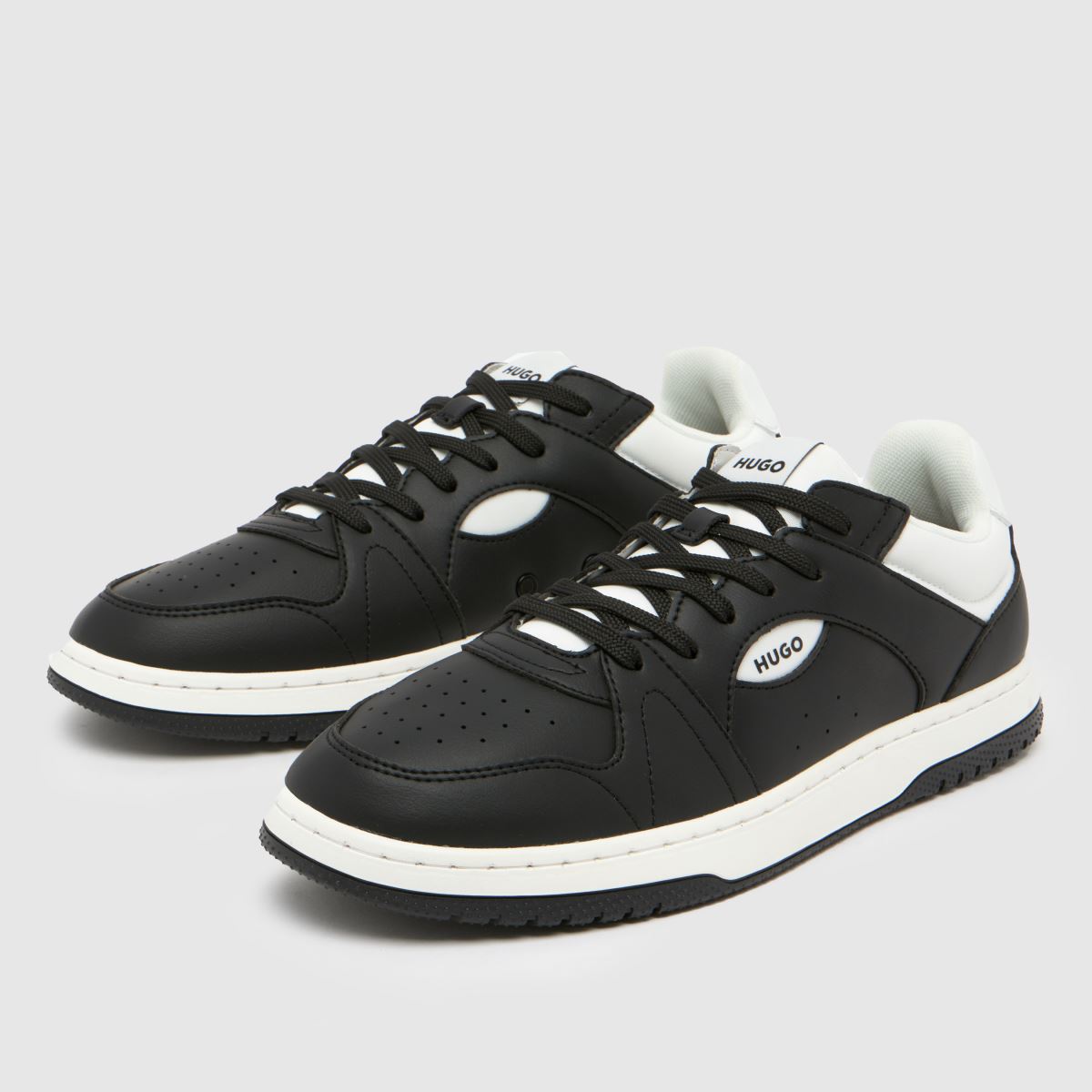 Mens Black & White HUGO Hadrian Trainers | schuh