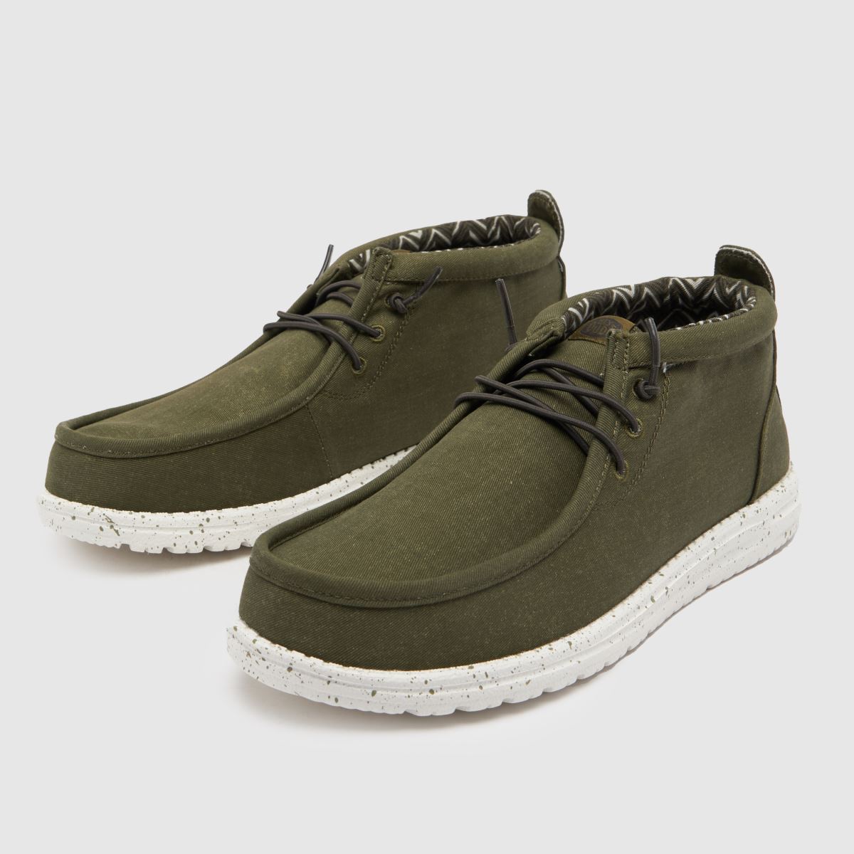 Mens Khaki HEYDUDE Wally Mid Trainers | schuh