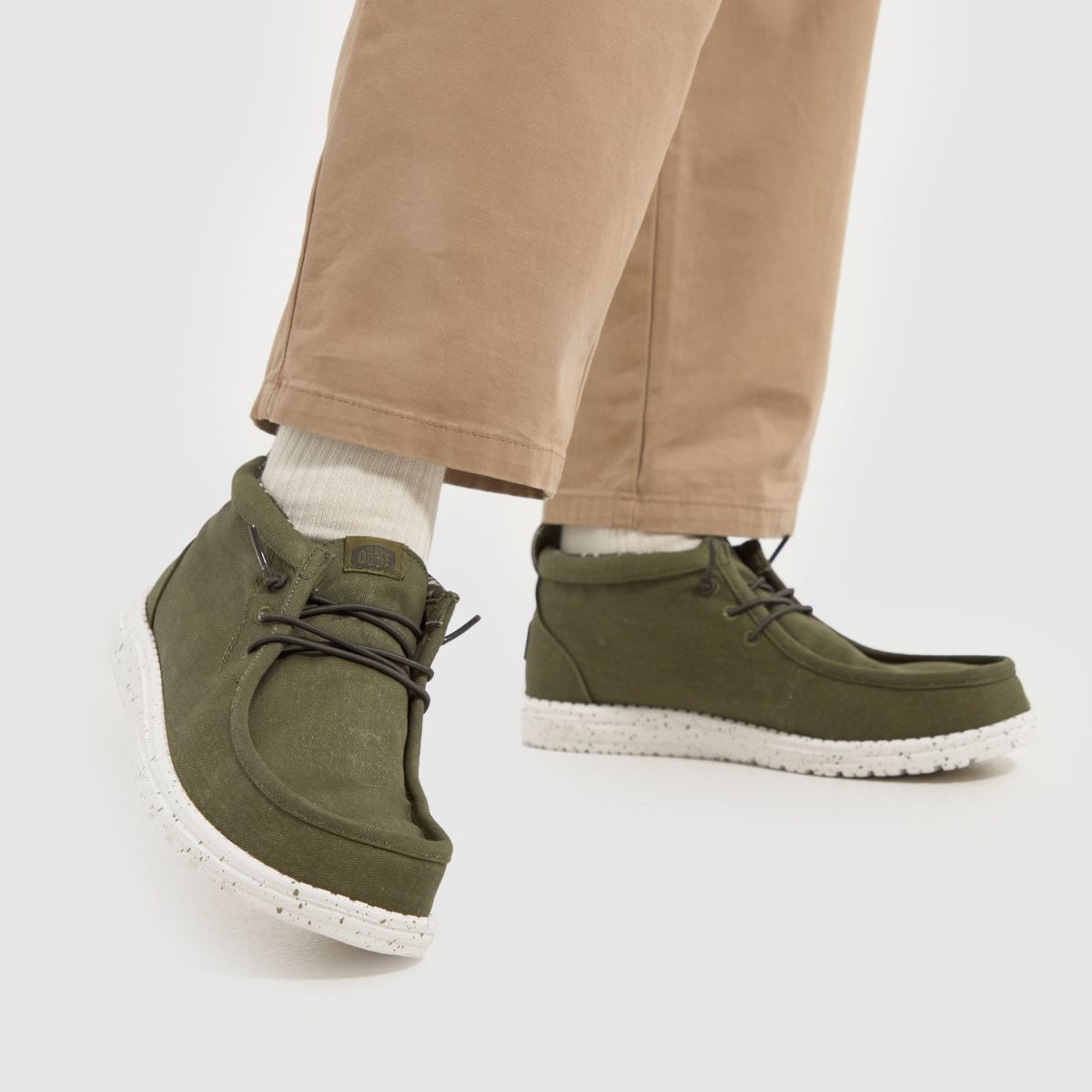 Mens Khaki HEYDUDE Wally Mid Trainers | schuh