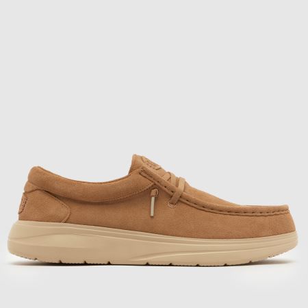 Mens Tan HEYDUDE Wally Comf Suede Trainers | schuh