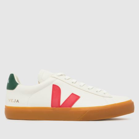 Mens White & Red VEJA Campo Trainers | schuh
