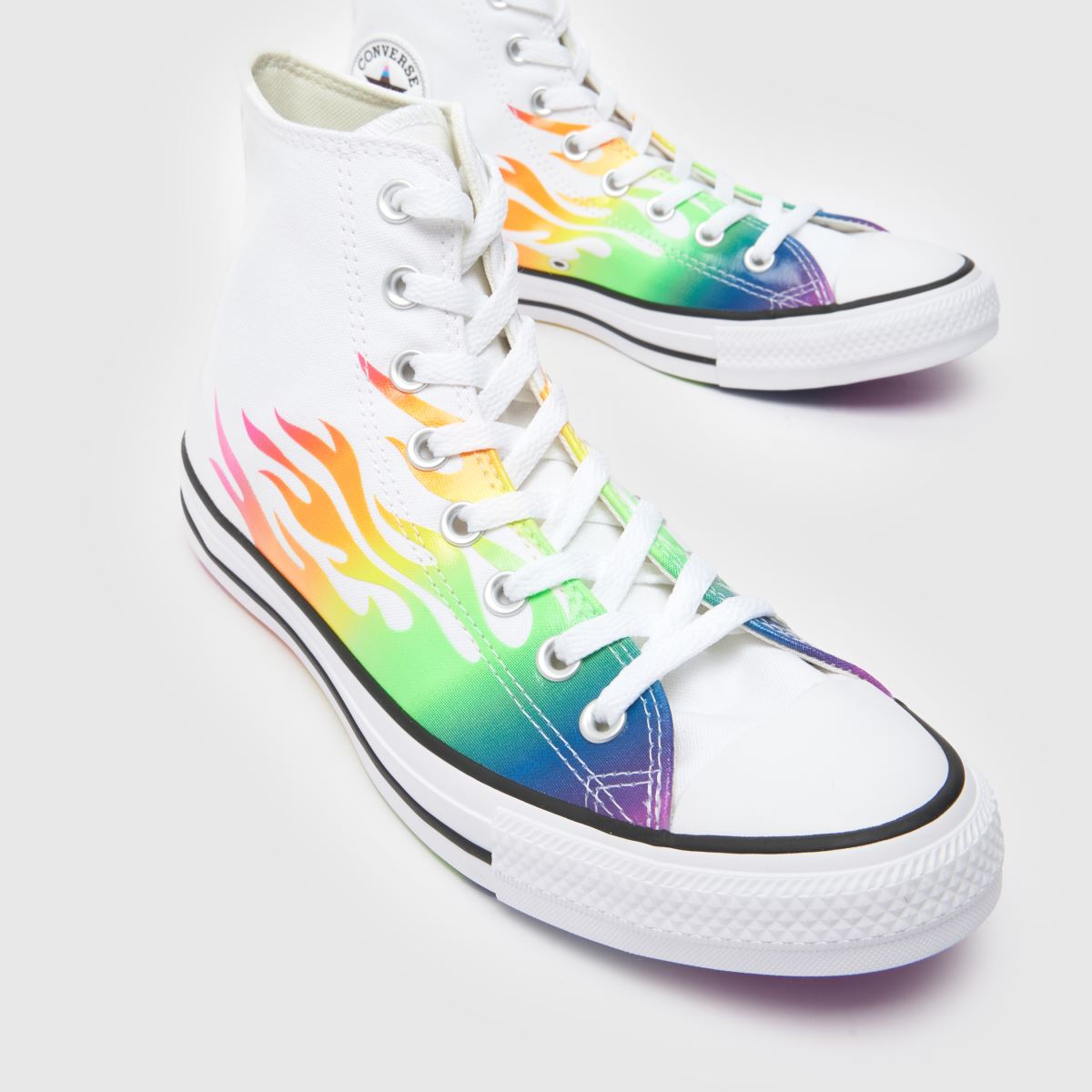 Mens White Multi Converse All Star Hi Pride Trainers | schuh
