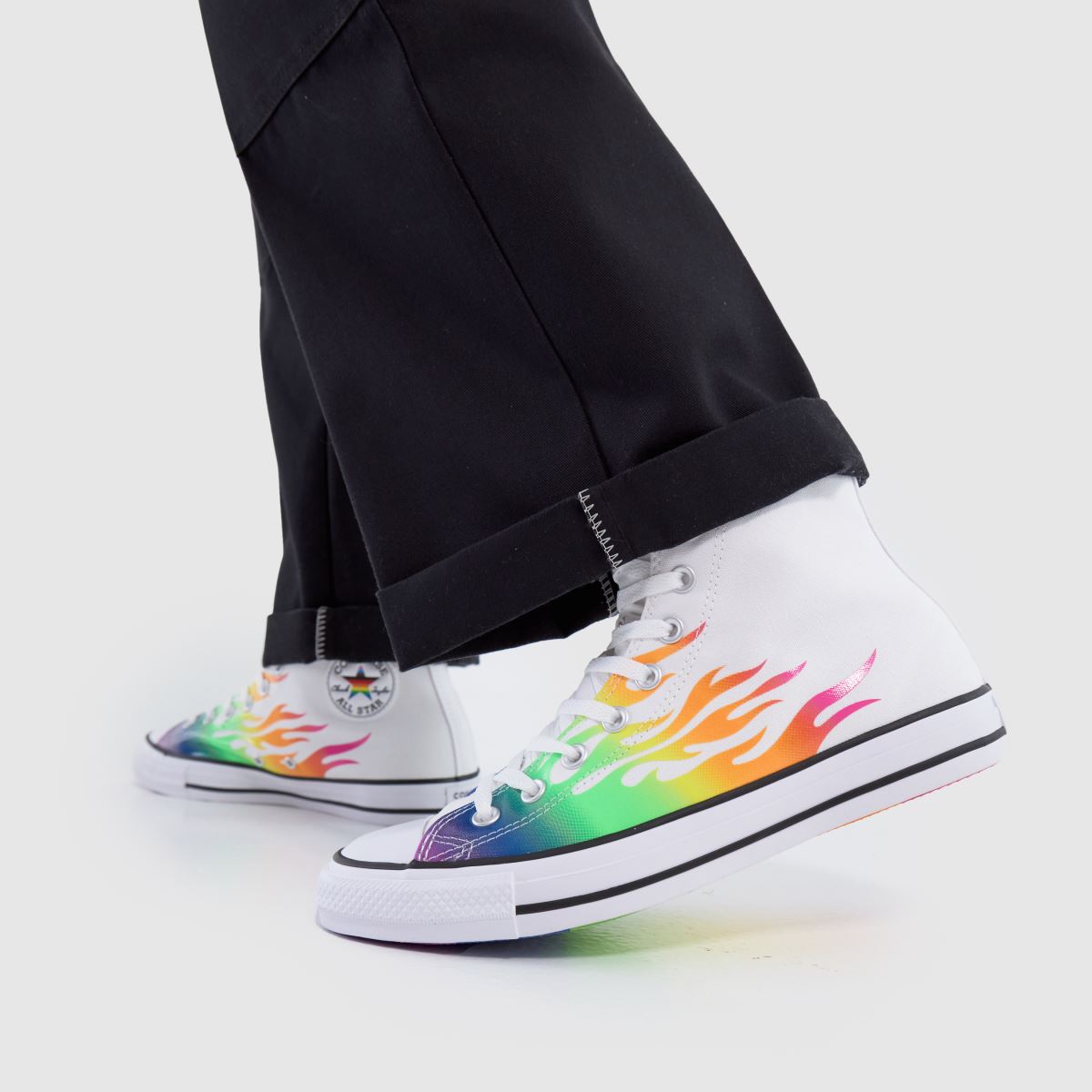 Mens White Multi Converse All Star Hi Pride Trainers | schuh