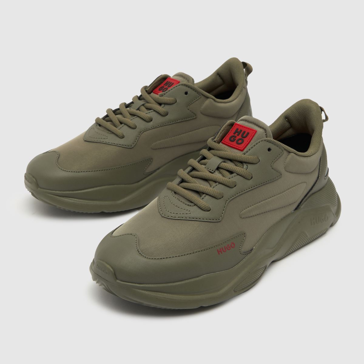 Mens Dark Green HUGO Leon Runner Trainers | schuh