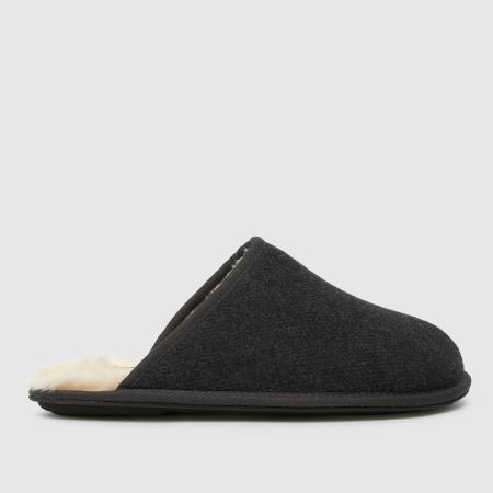 Mens Dark Grey schuh Simon Mule Slippers | schuh