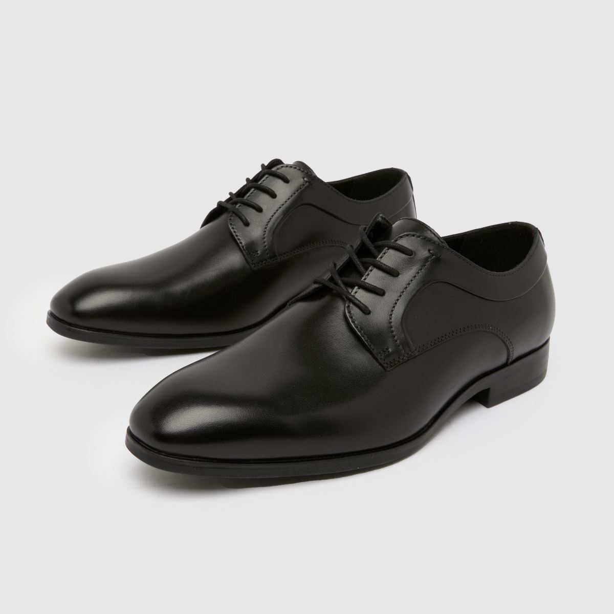 Mens Black schuh Rail Leather Derby Shoes | schuh
