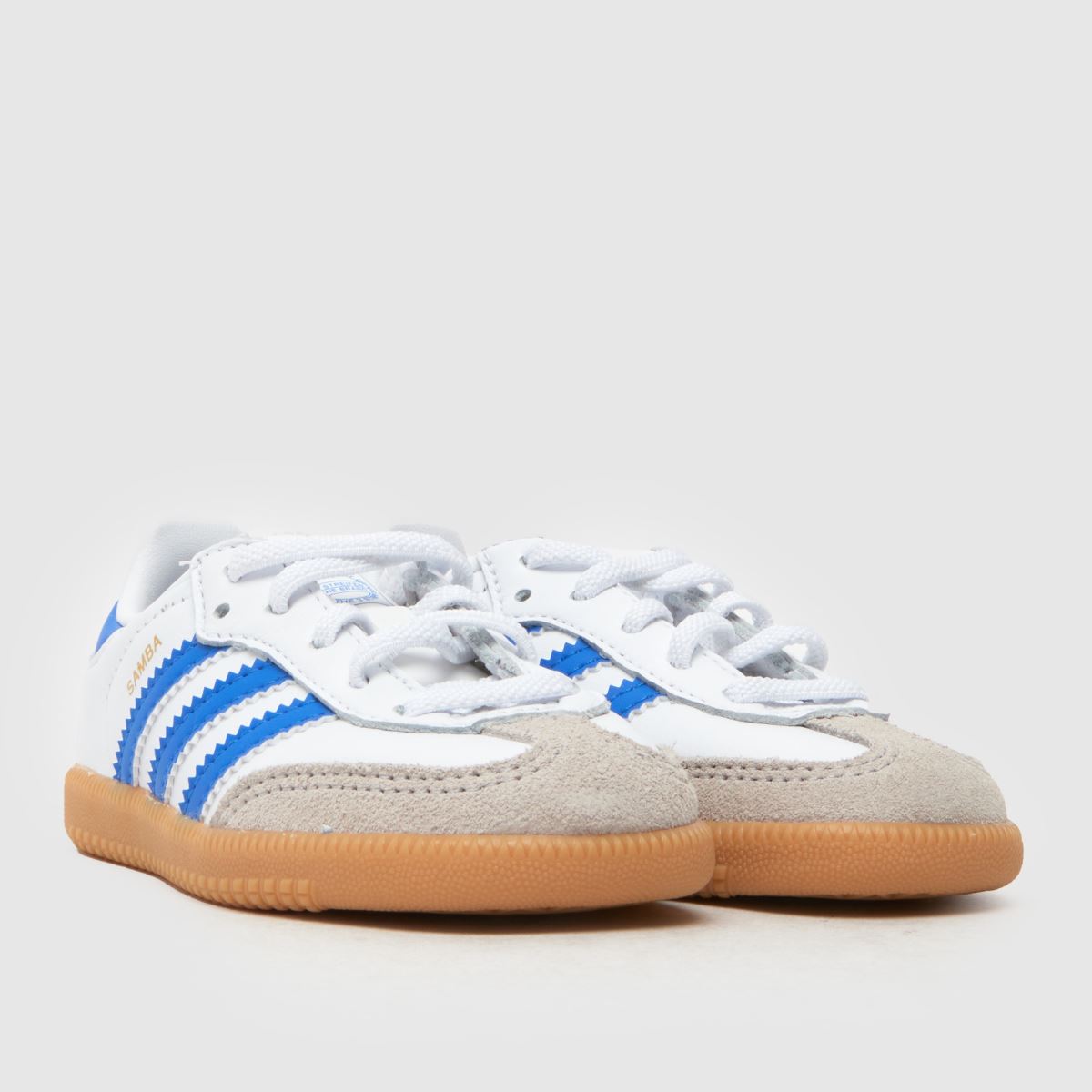 Kids Boys Toddler White & Blue adidas Samba OG Trainers | schuh