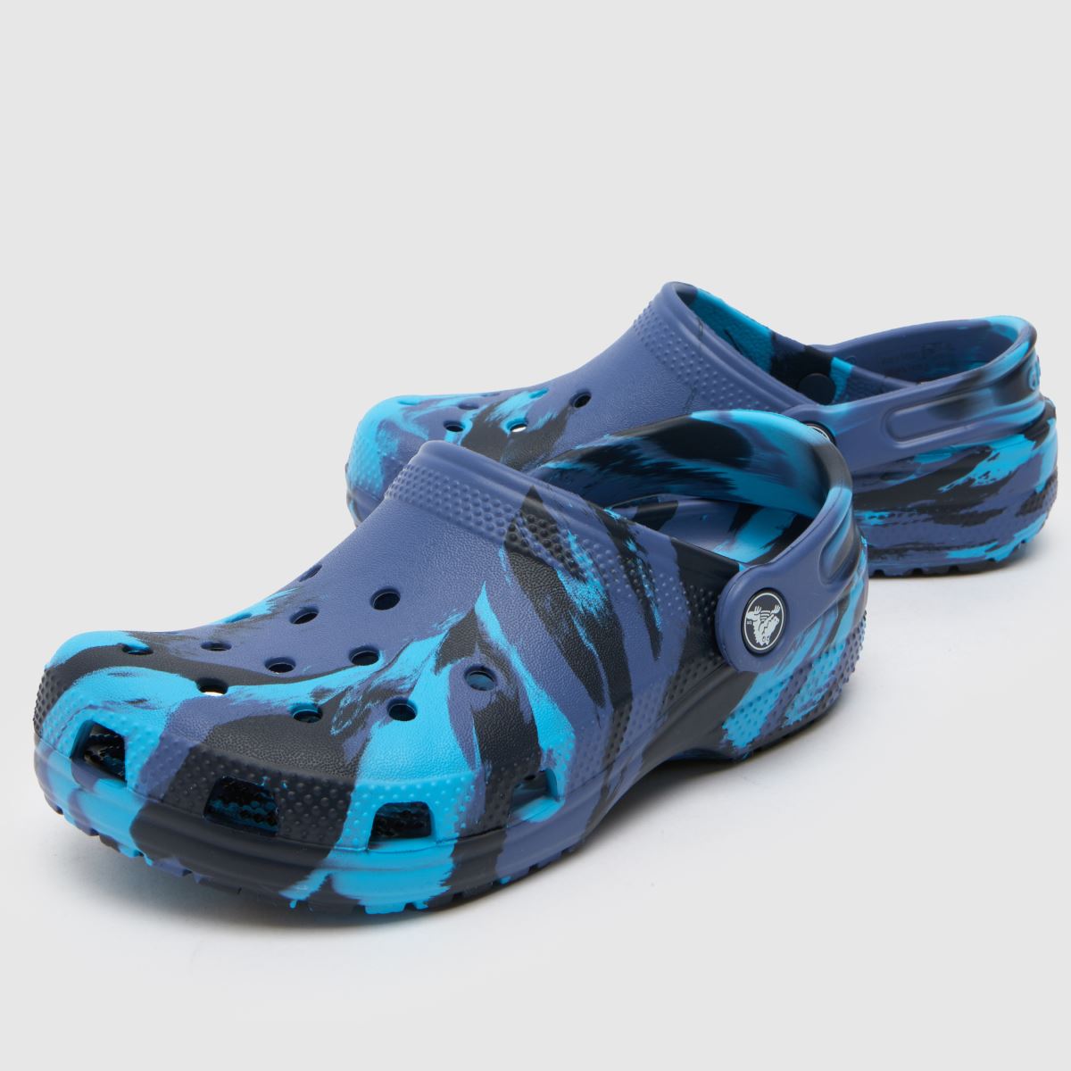 Kids Boys Junior Navy Multi Crocs Classic Marble Clog Sandals | schuh