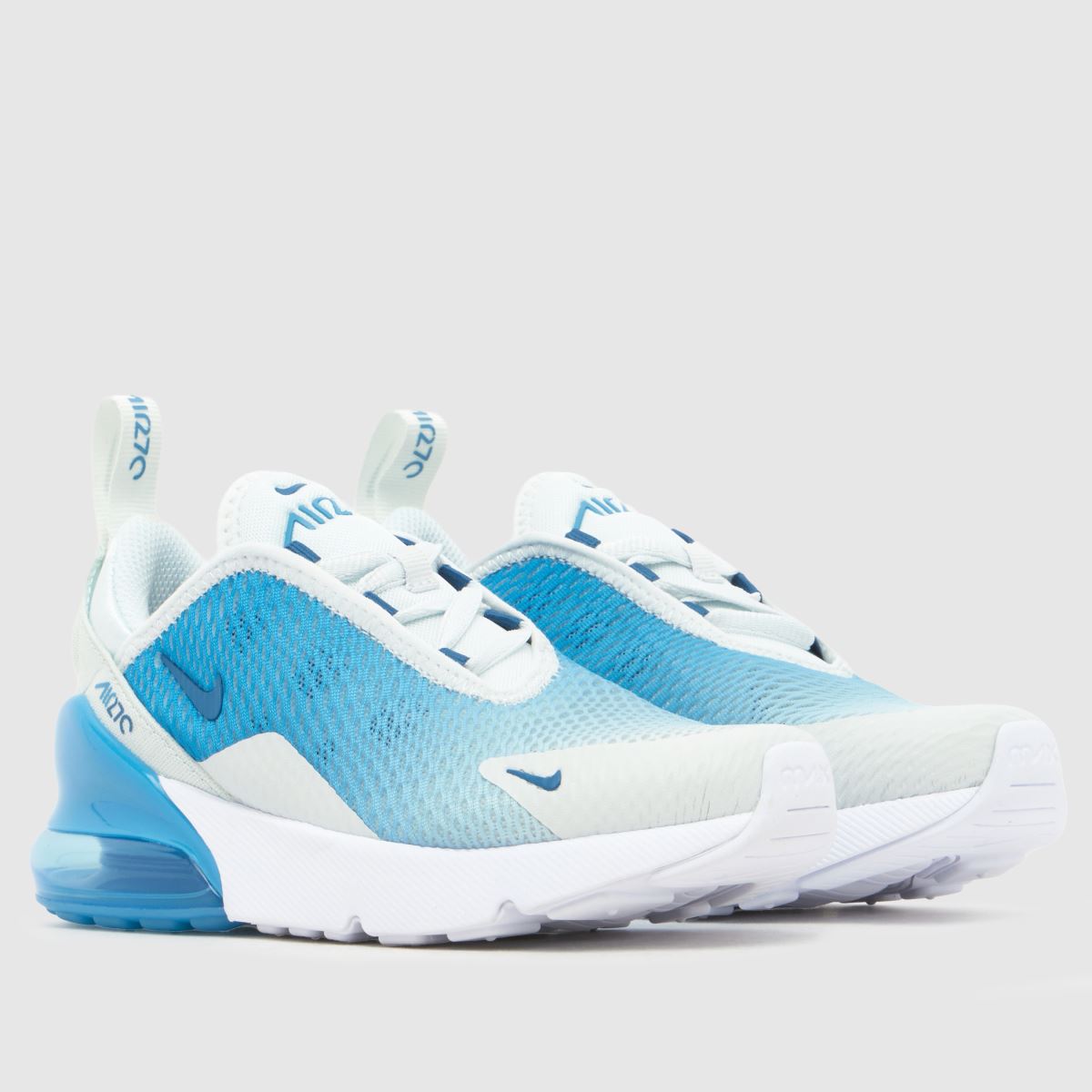 Kids Boys Junior White & Blue Nike Air Max 270 Trainers | schuh