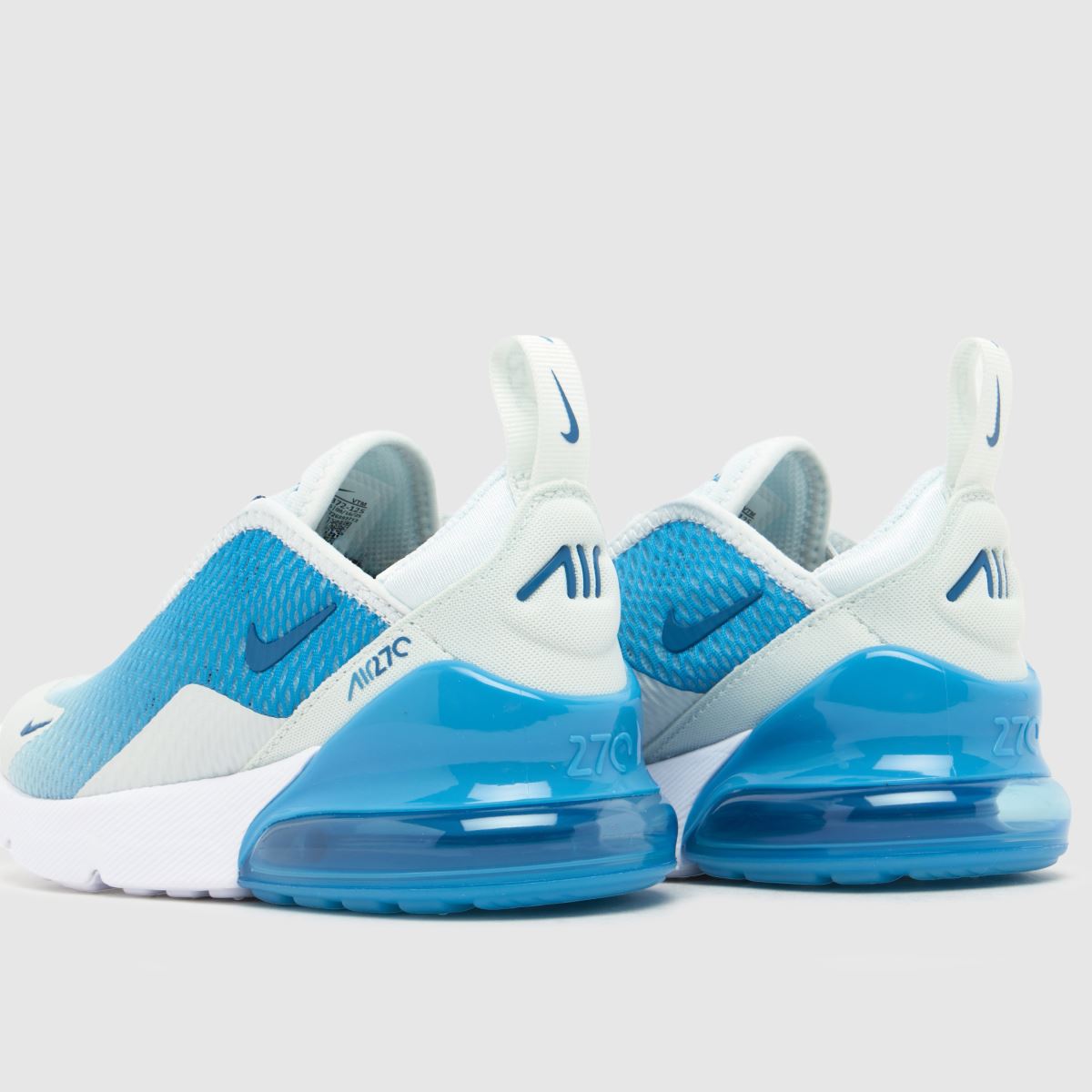 Kids Boys Junior White & Blue Nike Air Max 270 Trainers | schuh