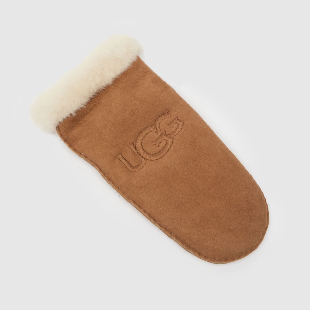 UGG tan sheepskin embroidered mitten