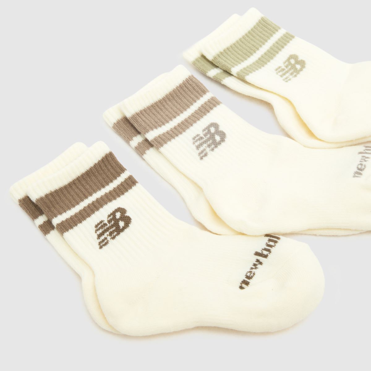 Stone Multi New Balance Kids Midcalf Socks 6PK Socks | schuh