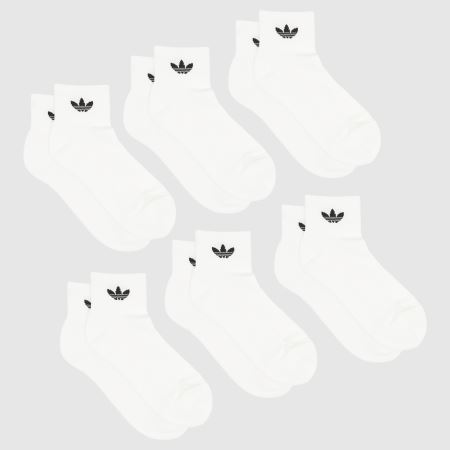 White & Black adidas Originals Ankle Sock 6 Pack Socks | schuh