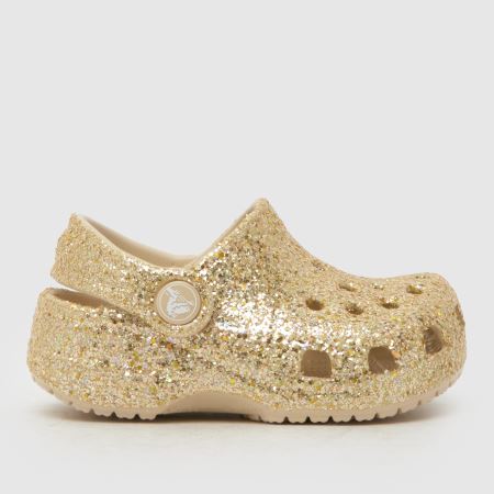 Kids Girls Baby Gold Crocs Littles Glitter Clog Sandals | schuh