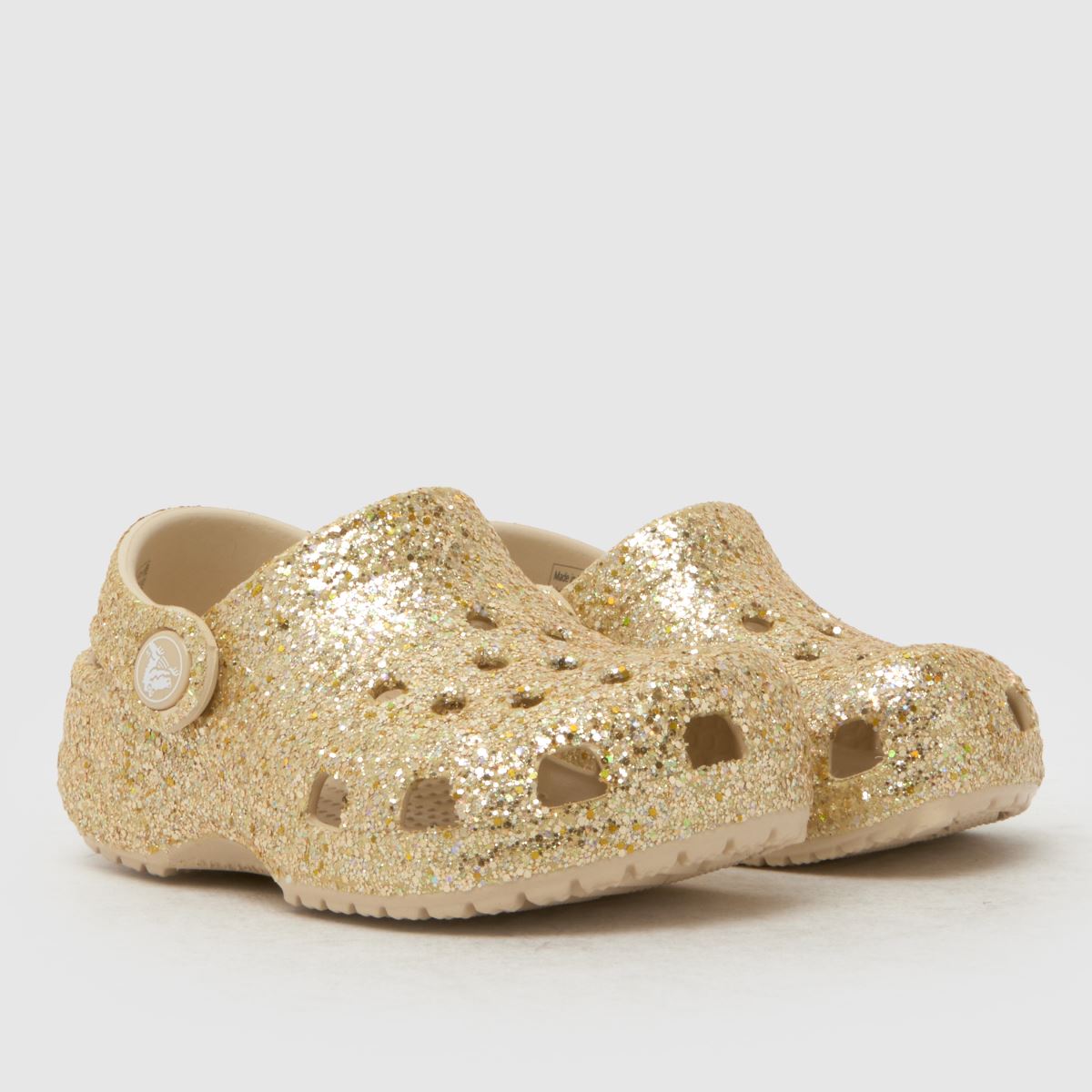 Kids Girls Baby Gold Crocs Littles Glitter Clog Sandals | schuh