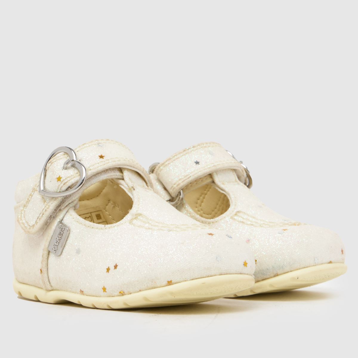 Kids Girls Baby White Kickers Kick T-Bar Glitter Shoes | schuh