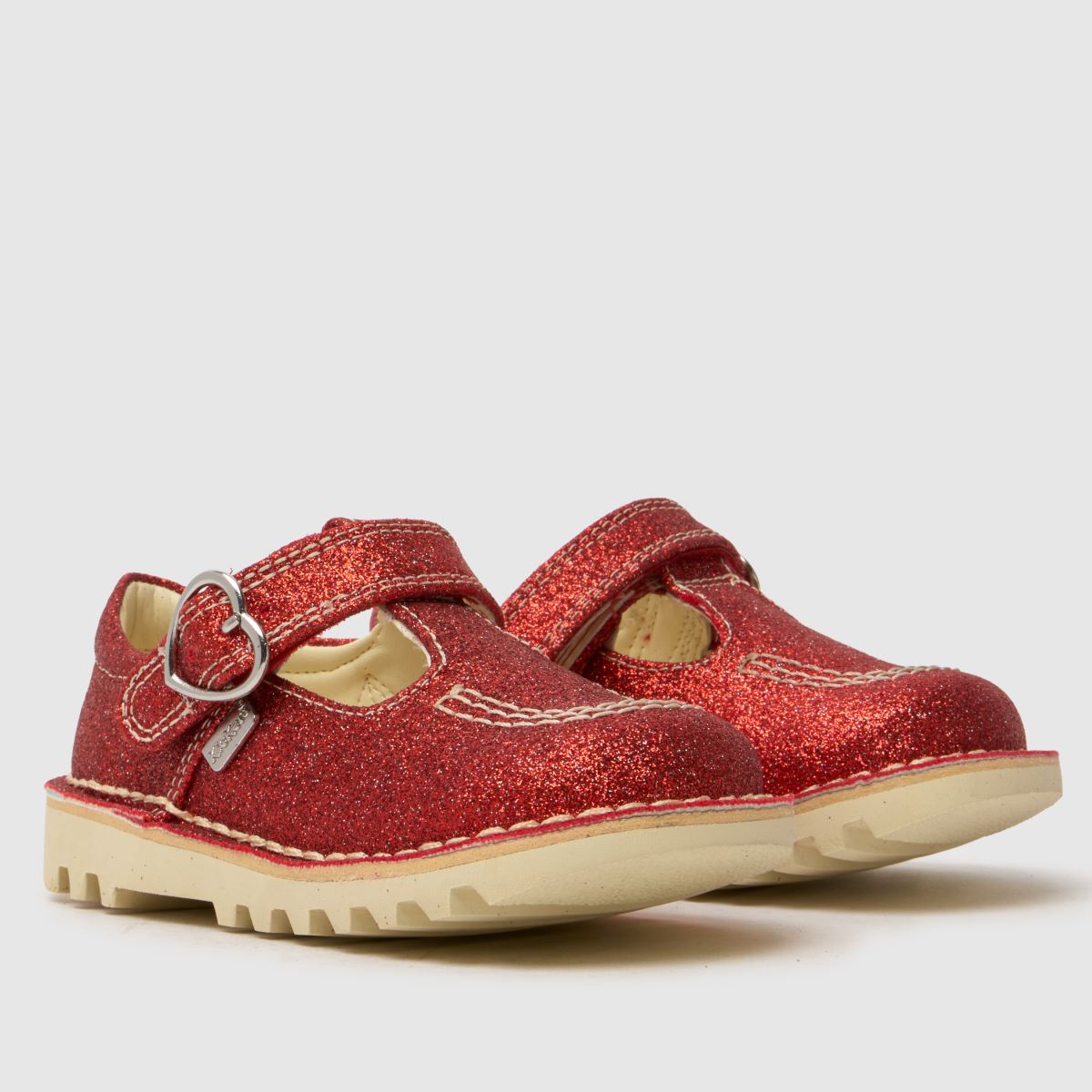 Kids Girls Toddler Red Kickers Kick T-Bar Glitter Shoes | schuh