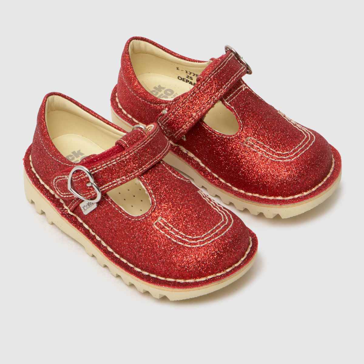 Kids Girls Toddler Red Kickers Kick T-Bar Glitter Shoes | schuh