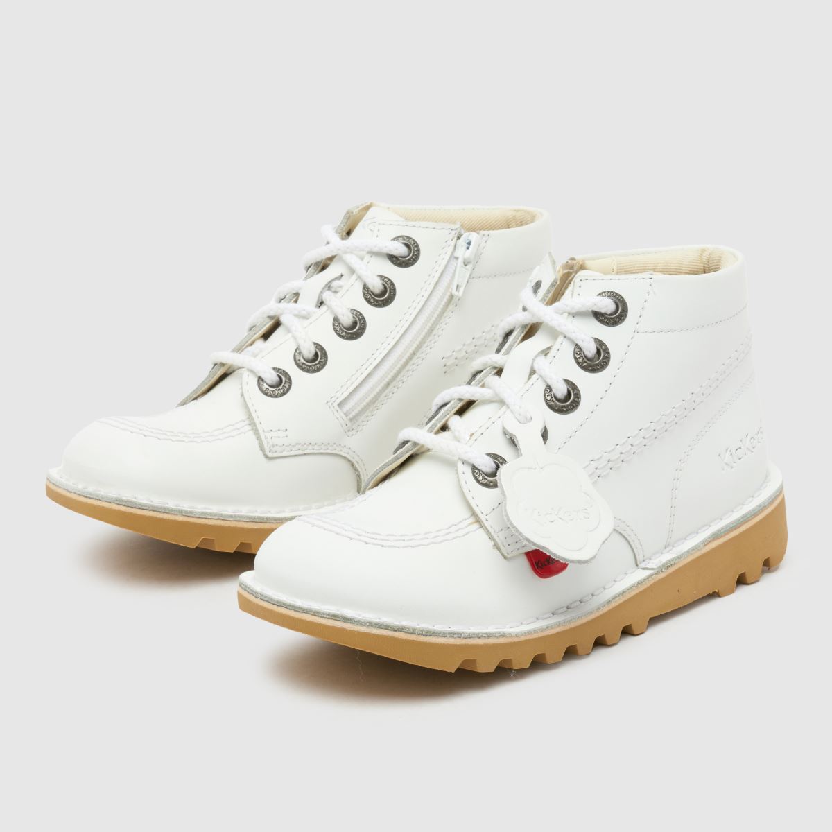 Kids Girls Junior White Kickers Kick Hi Zip Boots | schuh