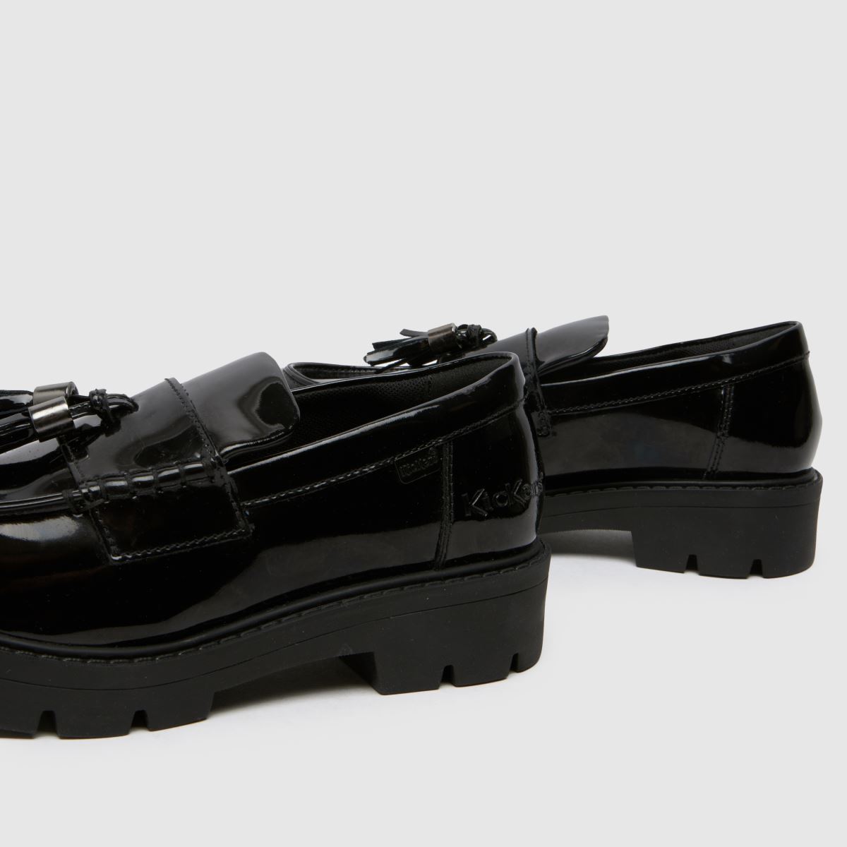 Kids Girls Junior Black Kickers Kick Kori Tassel Loafers Shoes | schuh